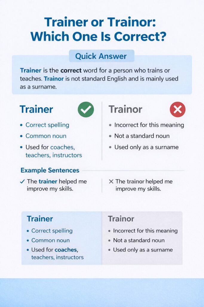 Trainer or Trainor: Which One Is Correct? [2025] - Phoenix English