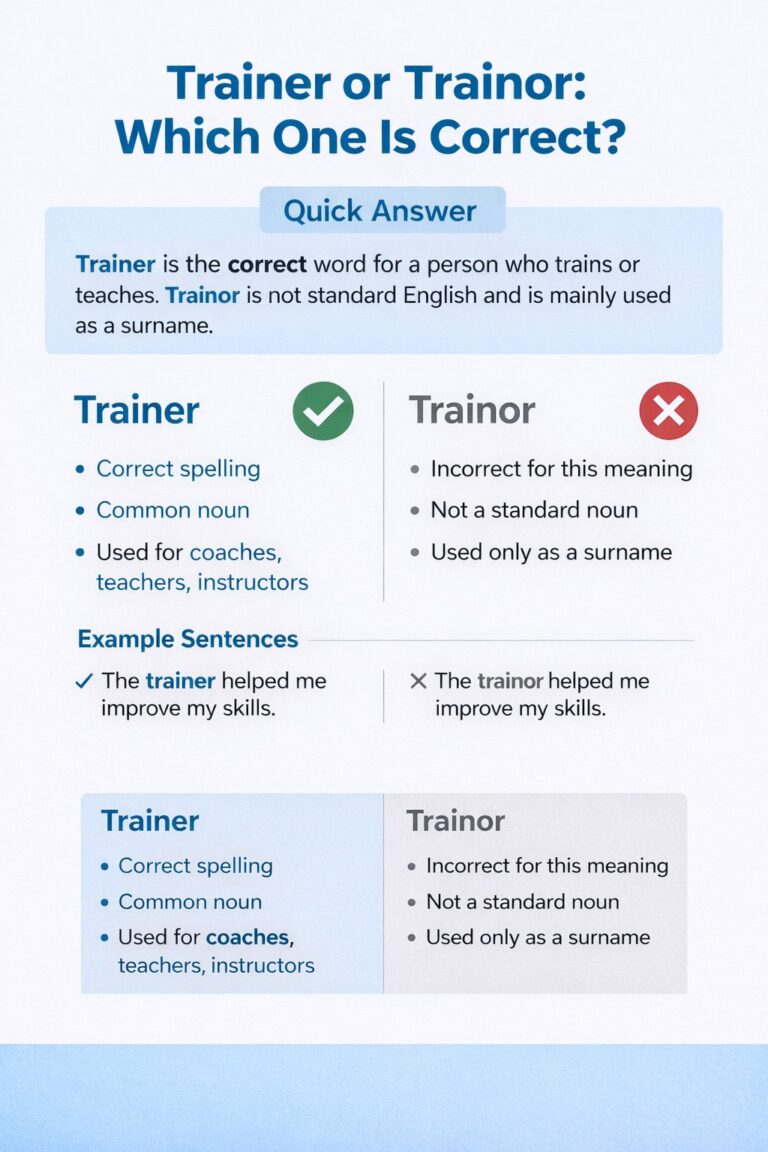 Trainer or Trainor: Which One Is Correct? [2025] - Phoenix English