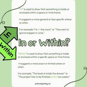 In Vs Within in English Grammar: 10 Main Differences - Phoenix English
