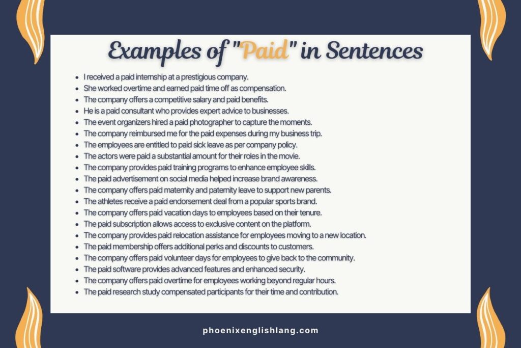 Paid Vs Payed : Differences + Examples [My 2025 Teaching Way] - Phoenix ...