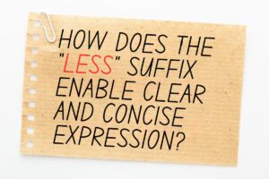 Top 25 most used words with suffix less - Phoenix English