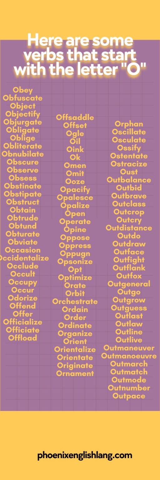 Top 100 Commonly Used Verbs That Start With O [2025] - Phoenix English