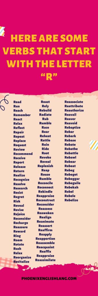 Top 100 Commonly Used Verbs That Start With R [2025] - Phoenix English