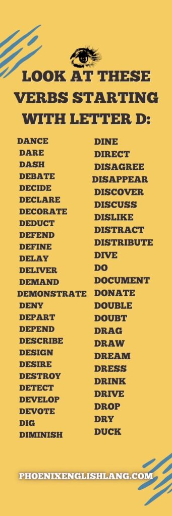 Top 100 Commonly Used Verbs That Start With D [2024] - Phoenix English