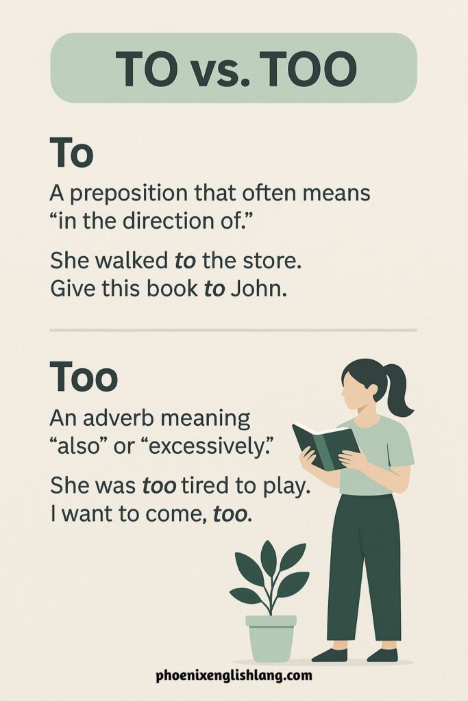 To vs. Too: Which One to Use + 2025 Examples - Phoenix English