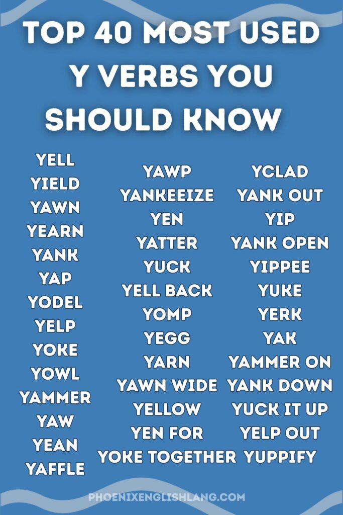 Top 40 Most Used Y Verbs you should Know [2025] - Phoenix English